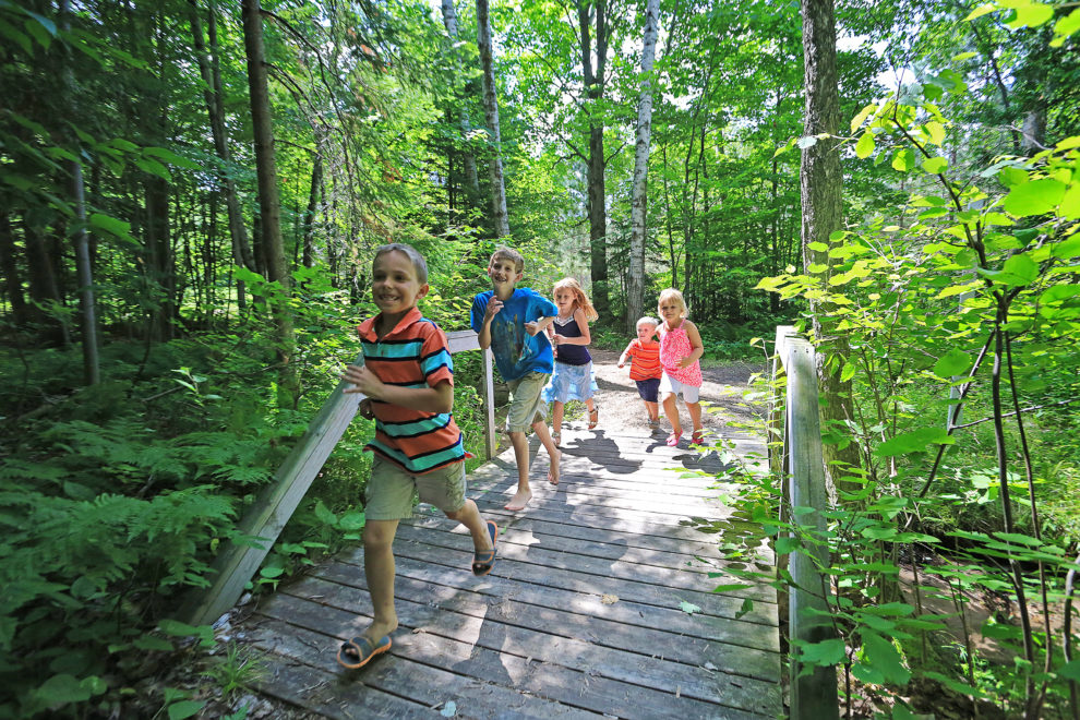 Kids On Bridge - Trout Creek